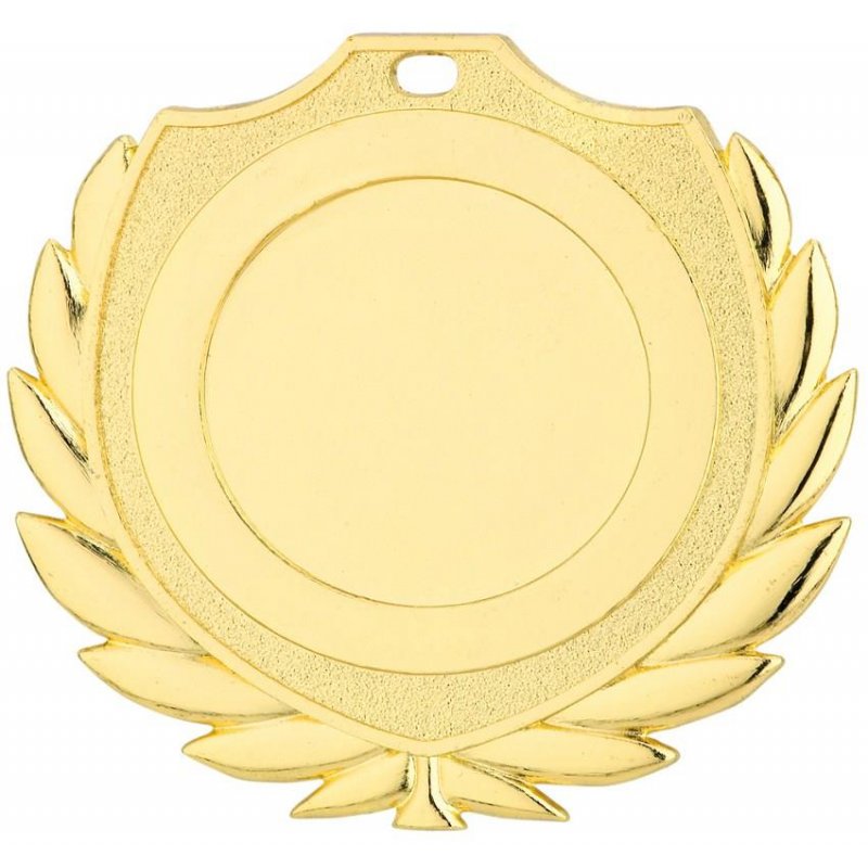 Medaille in gold, silber oder bronzefarben, Emblem, Band und Montage